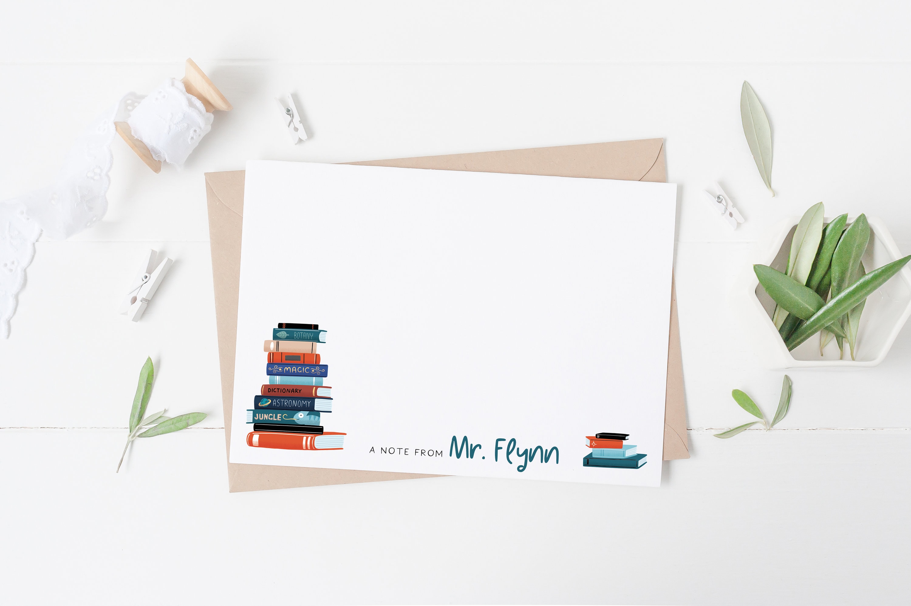 Editable Teacher Stationery: Personalized Notecards (digital Download ...
