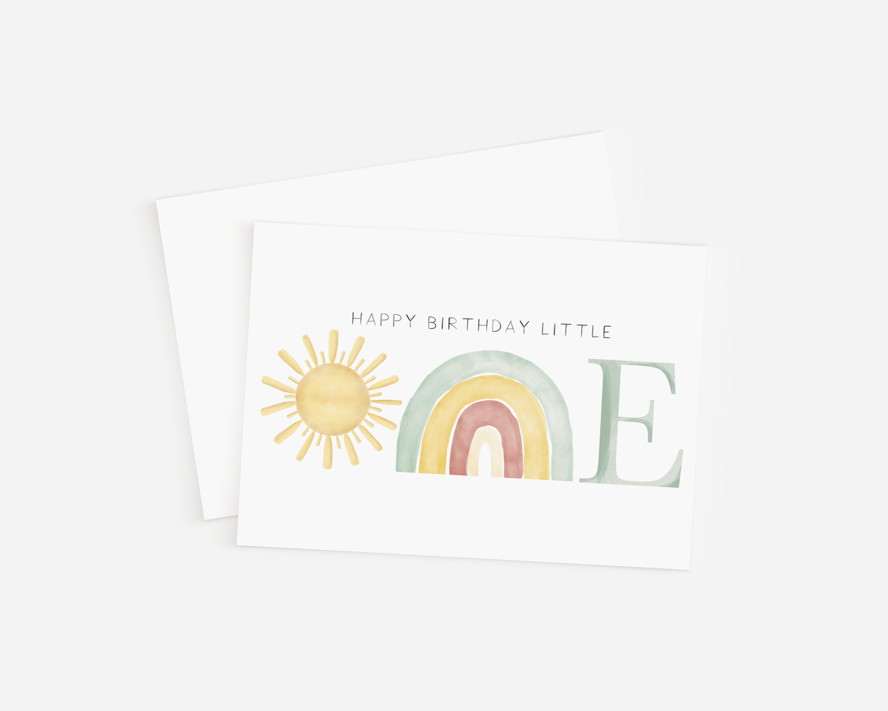 Boho First Birthday Card: Rainbow Sun Design (printable PDF) - Etsy
