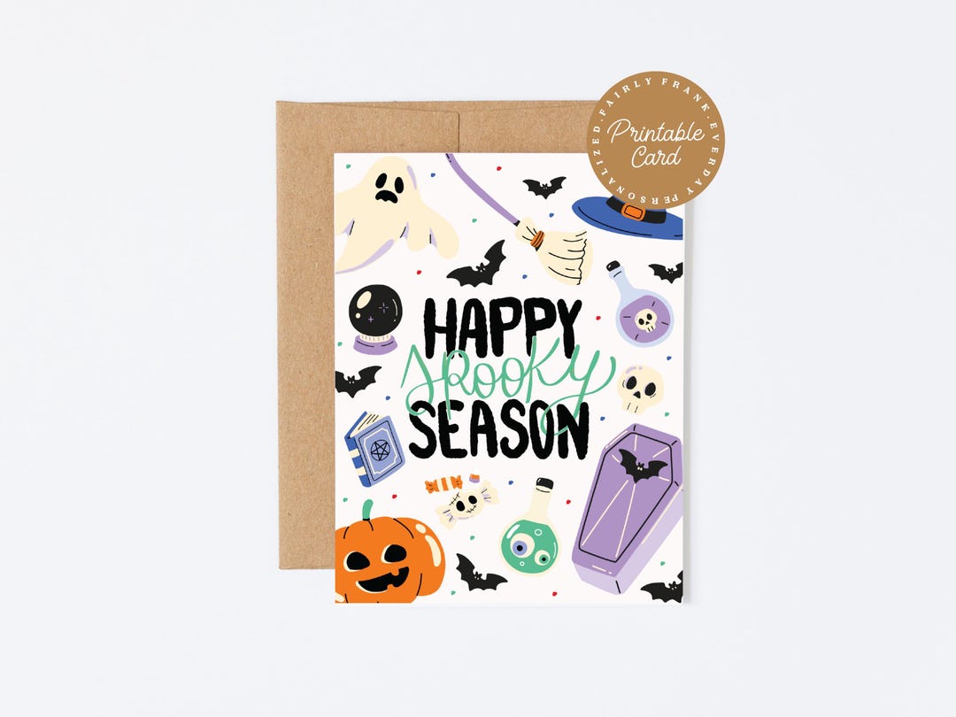 Printable Halloween Card for Kids: Happy Spooky Season (PDF Download ...