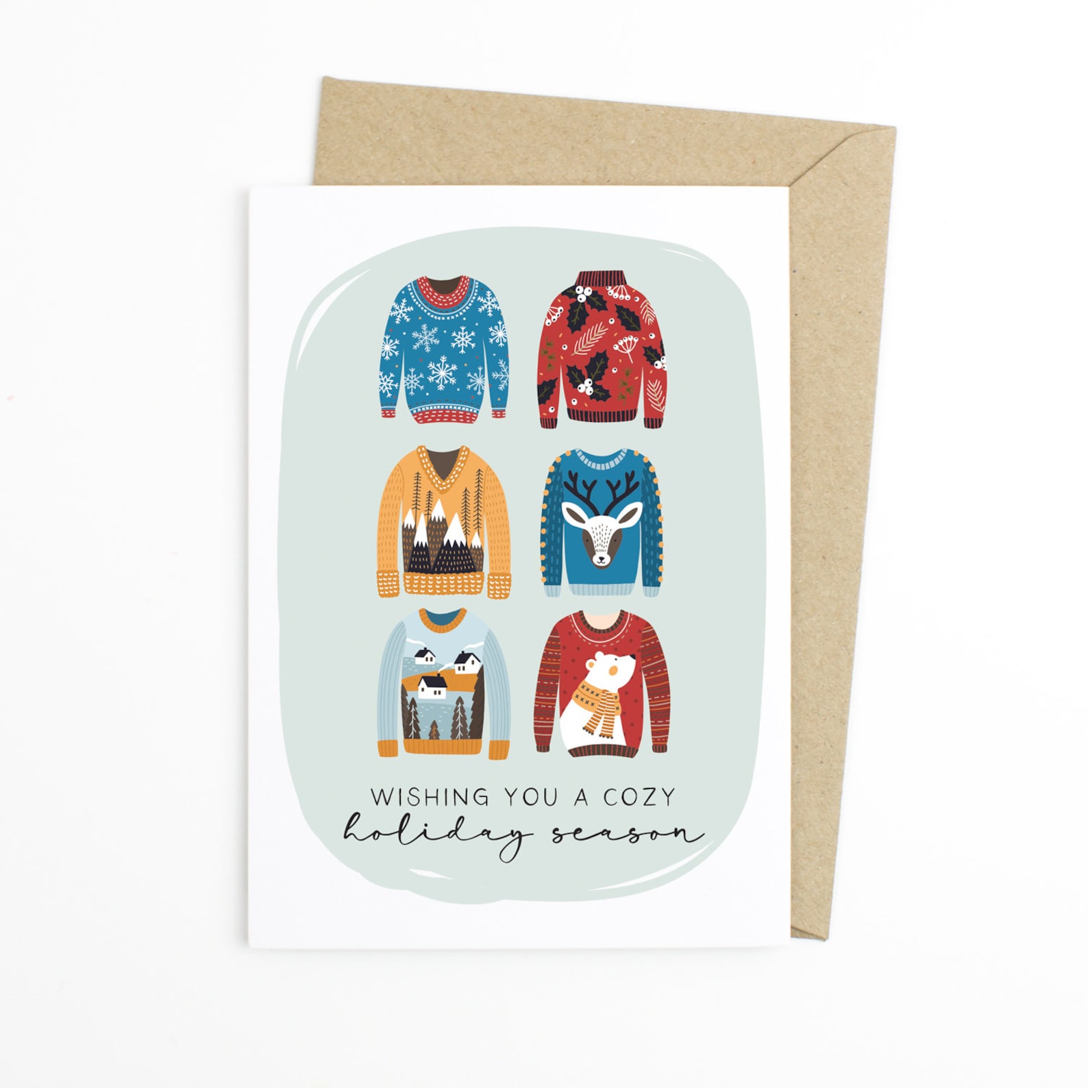 PRINTABLE Ugly Sweater Christmas Card Wishing You A Cozy | Etsy
