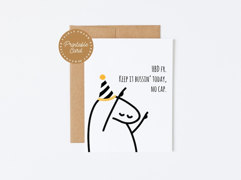Funny Birthday Card - Gen Z Slang Printable Greeting Card – Funny ...