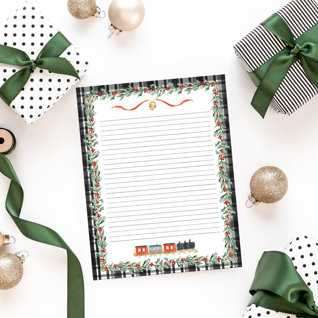 PRINTABLE Christmas Letterhead - Christmas Stationery, Christmas Paper ...