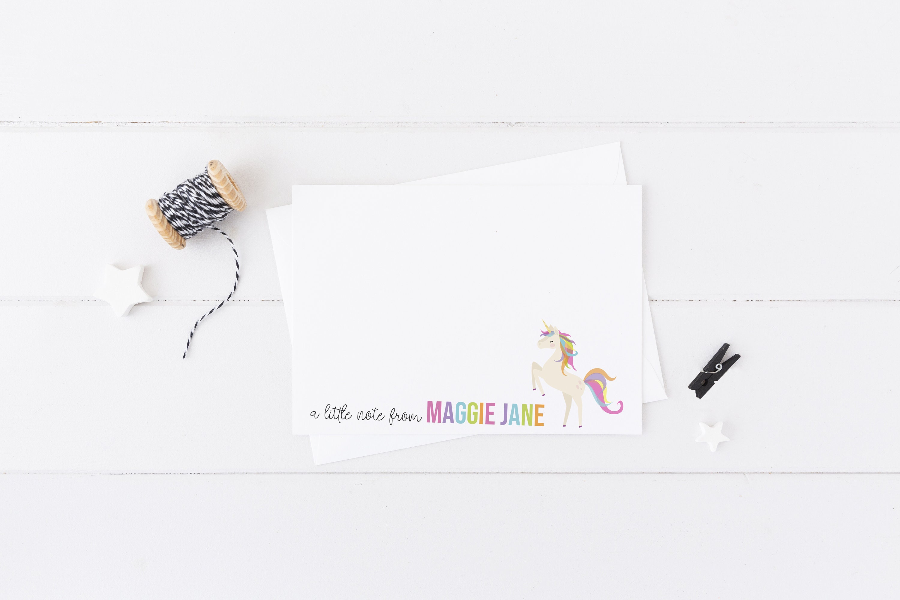 EDITABLE Unicorn Stationery Personalized Stationery | Etsy