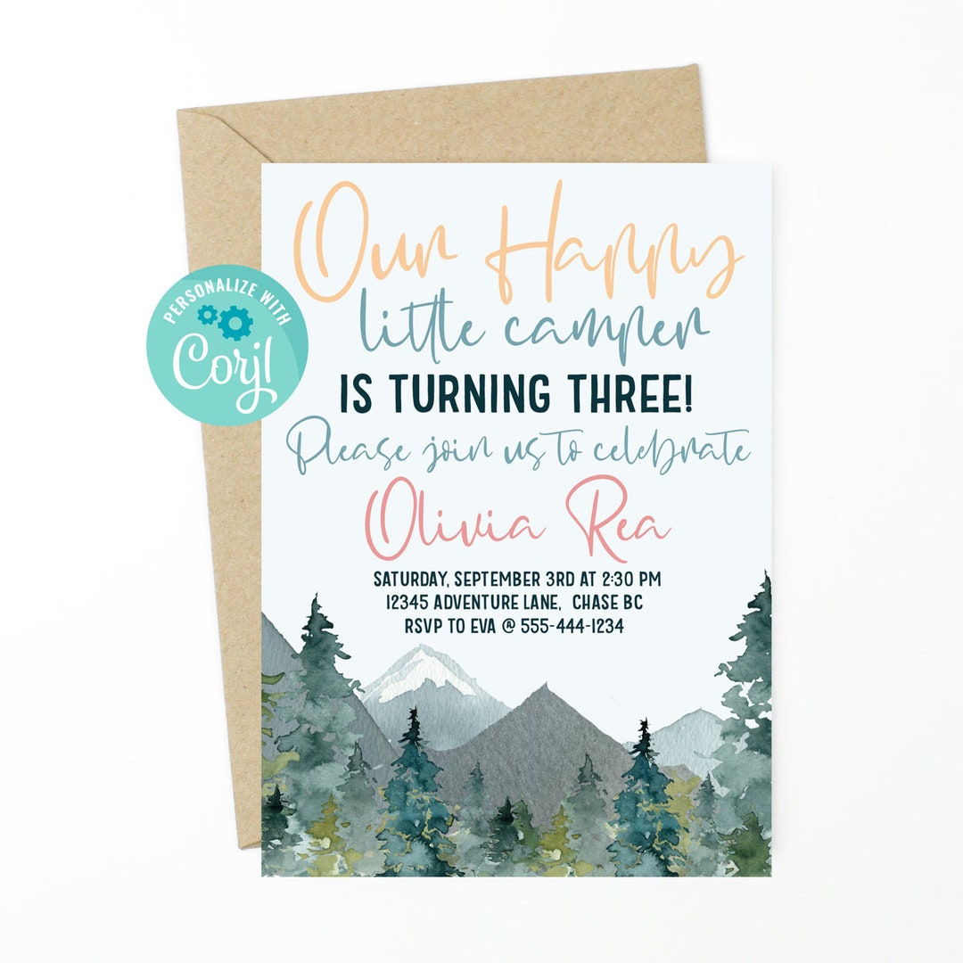 EDITABLE Woodland Birthday Party Invitation - Forest Birthday Invite ...