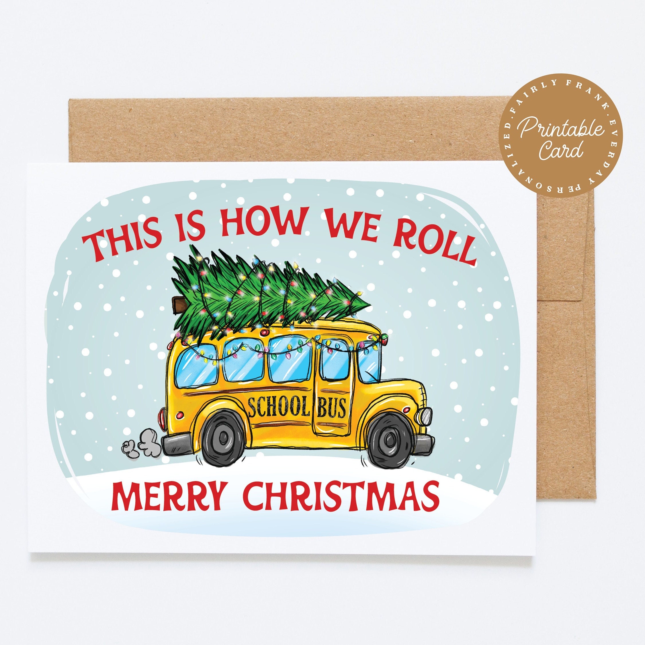 PRINTABLE Festive Christmas Card for Your Favorite Bus Driver - Show ...