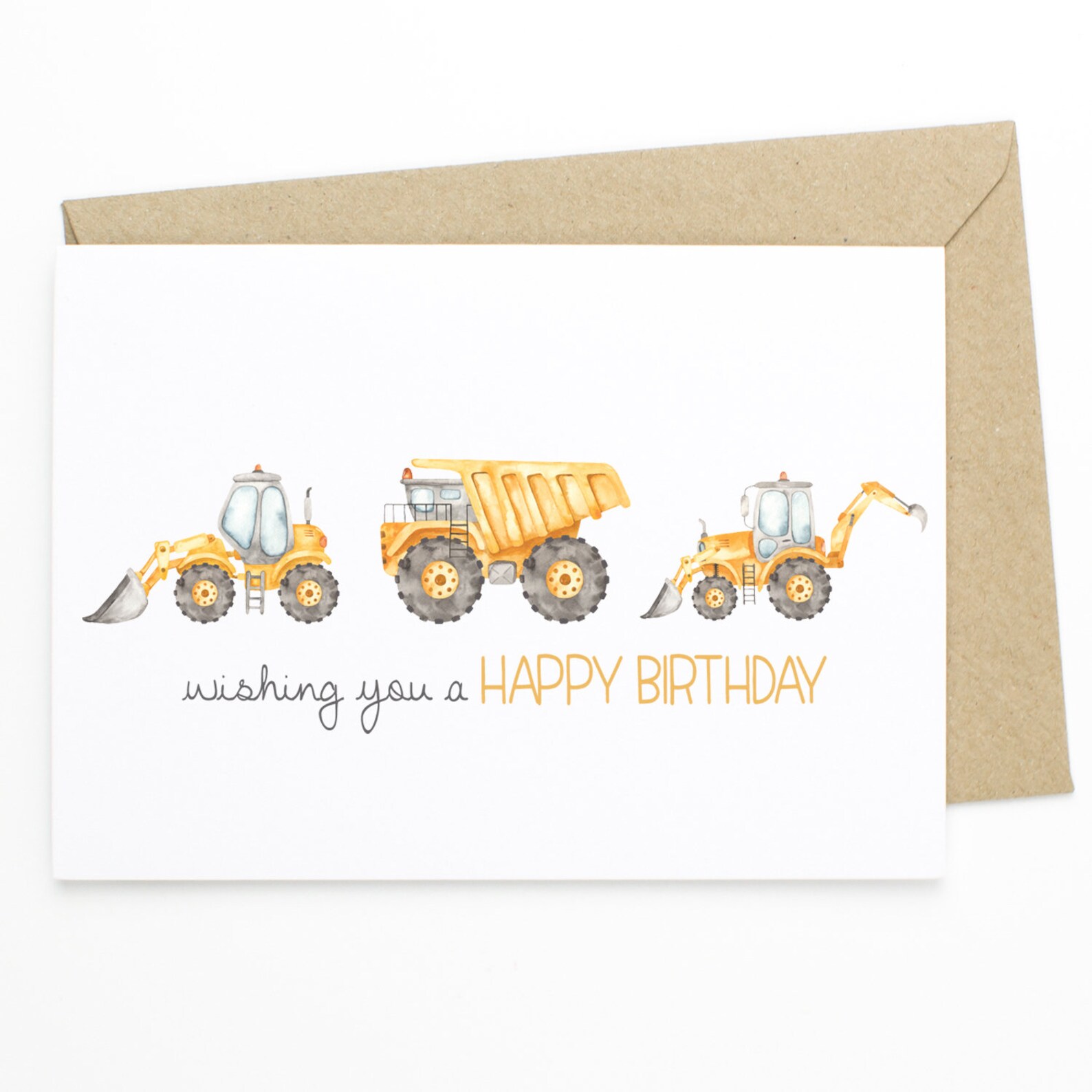PRINTABLE Construction Birthday Card Wishing You A Happy | Etsy