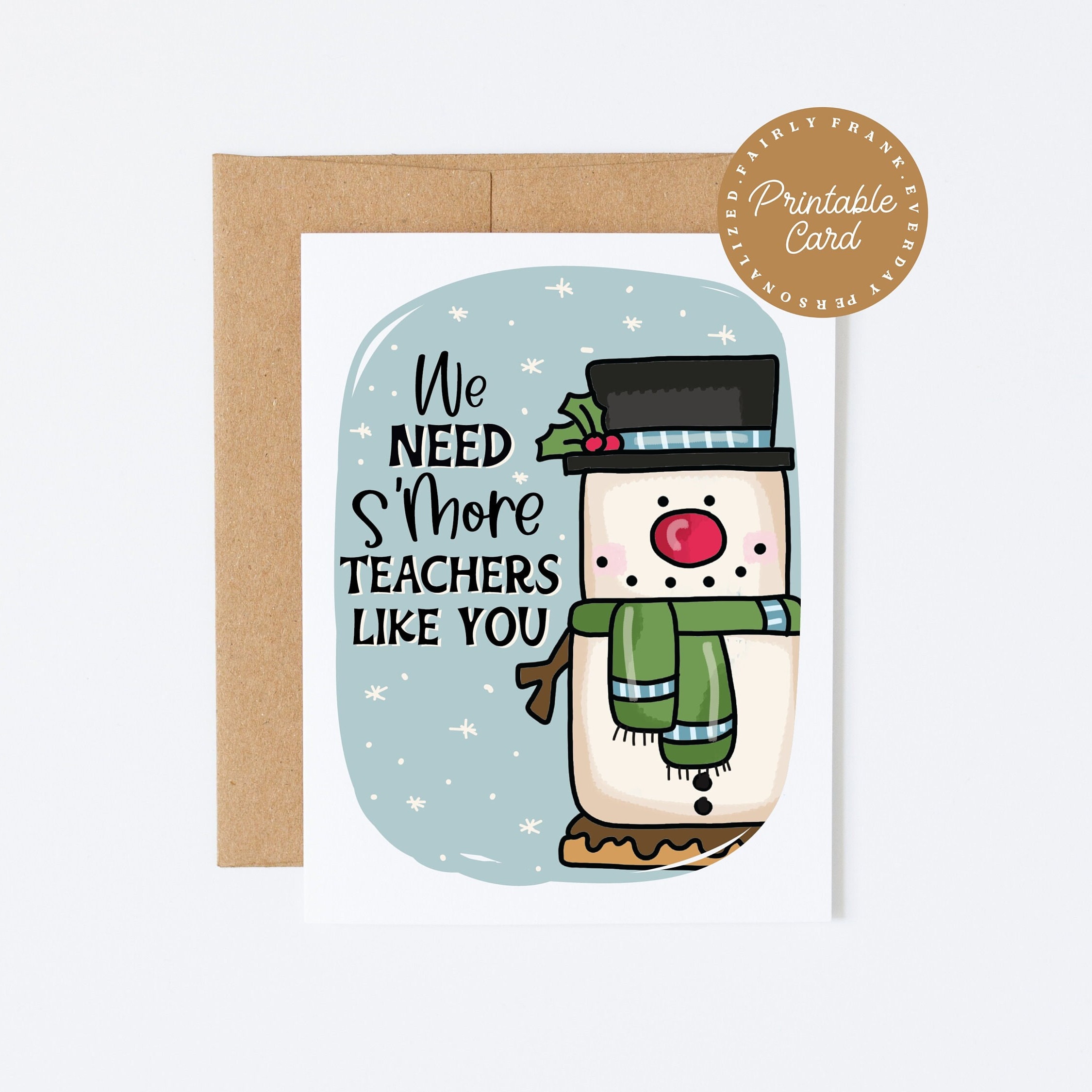 PRINTABLE Christmas Card for Educators - Thank Your Elementary School ...