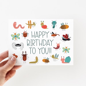 PRINTABLE Crawling Critter Bug Birthday Card - Boys' Happy Birthday ...