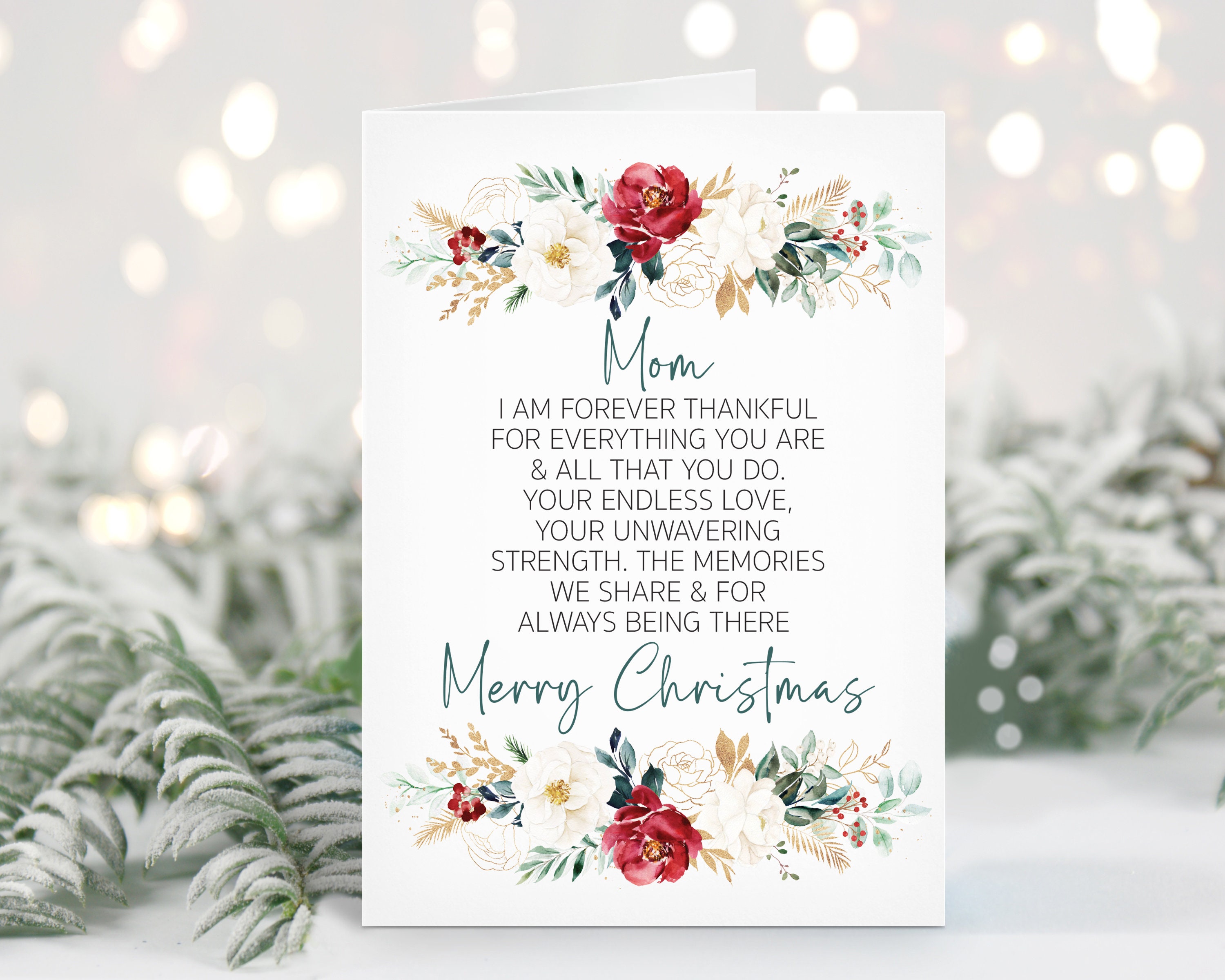 Printable Christmas Card for Mom – Heartfelt Holiday Greeting - Etsy