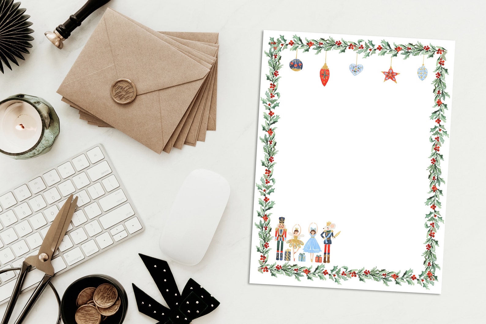 Printable Christmas Nutcracker Stationery: Holiday Letterhead (PDF ...