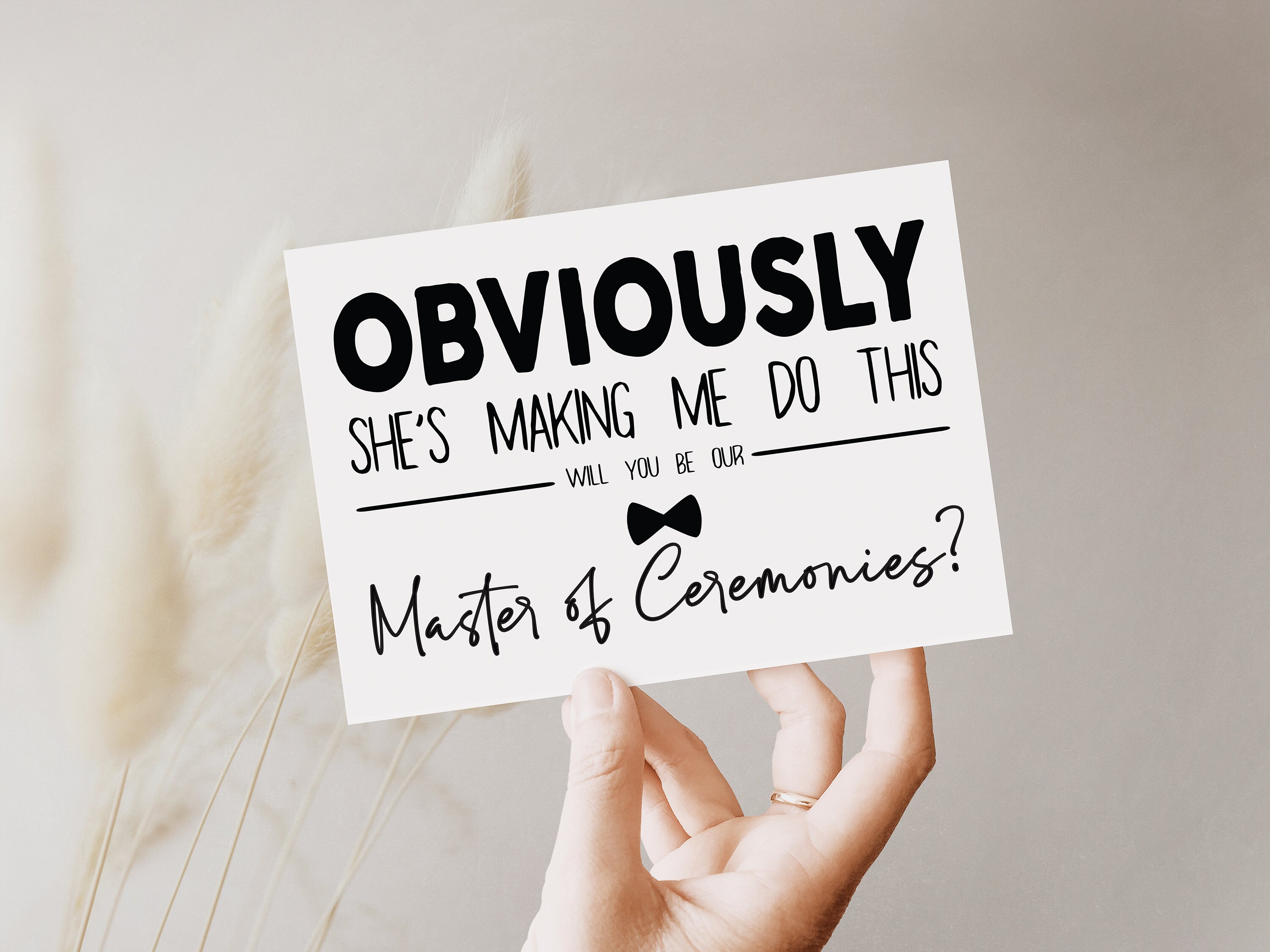 Funny Master of Ceremonies Card: Obviously She's Making Me Do This ...