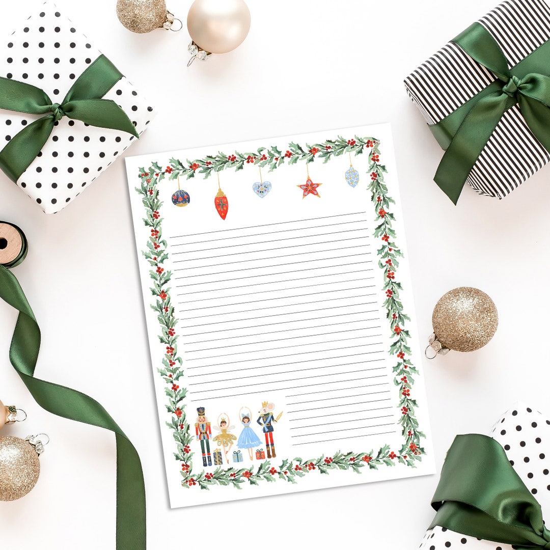 PRINTABLE Christmas Nutcracker Letterhead - Christmas Stationery ...