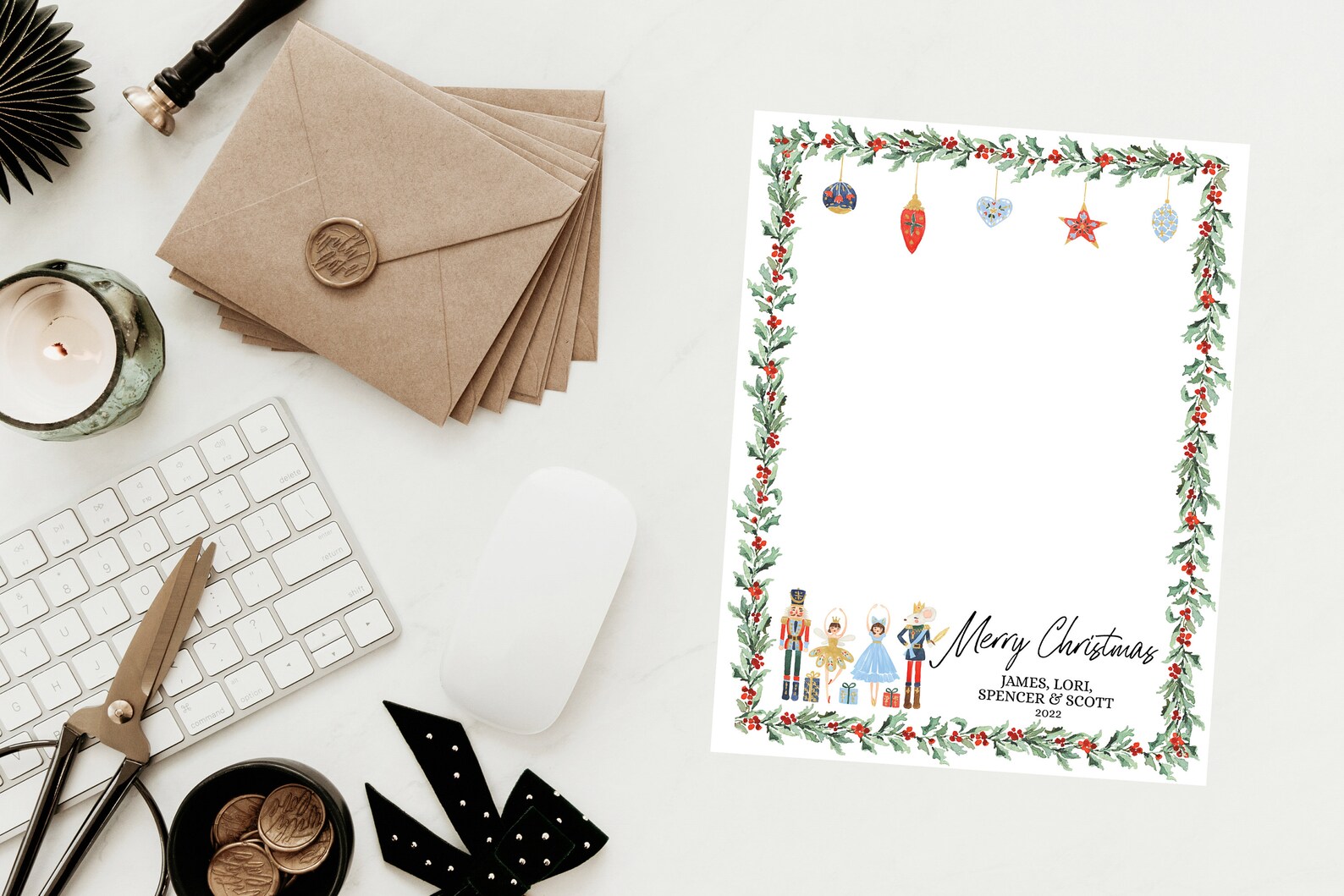 EDITABLE Year in Review Letter Nutcracker Stationery - Etsy