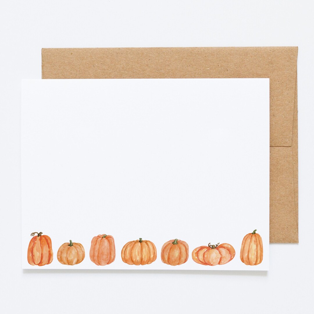 Blank Stationery Bundle - 12 Flat Notecards & Envelopes - Autumn-themed ...