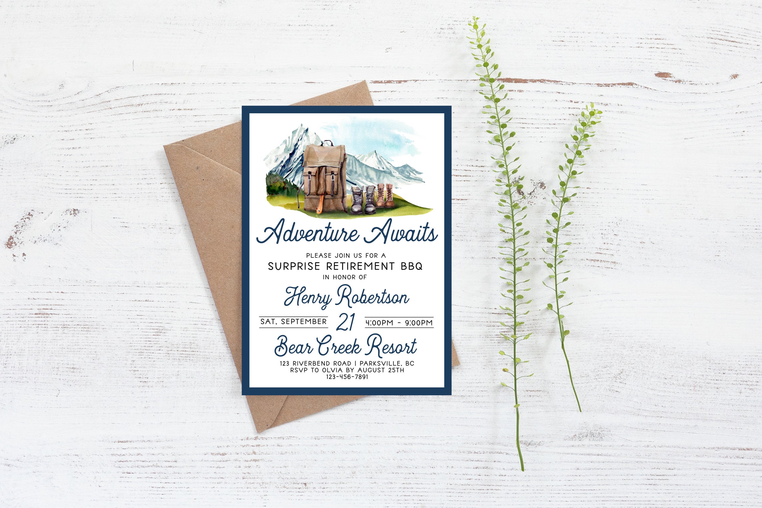Outdoor Hiking Retirement Party Flyer