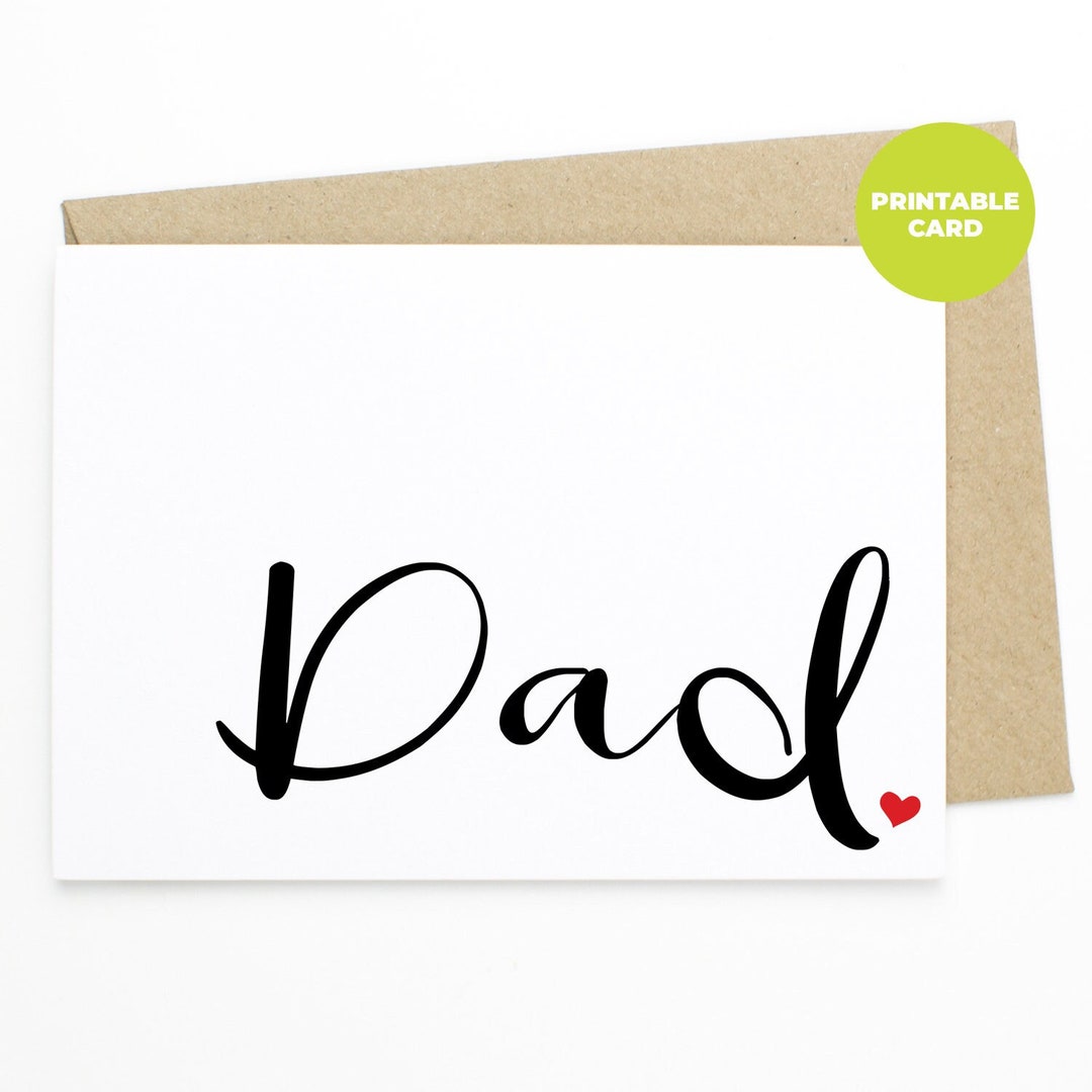 PRINTABLE I Love You Card for Dad -card for Dad, I Love You Card ...