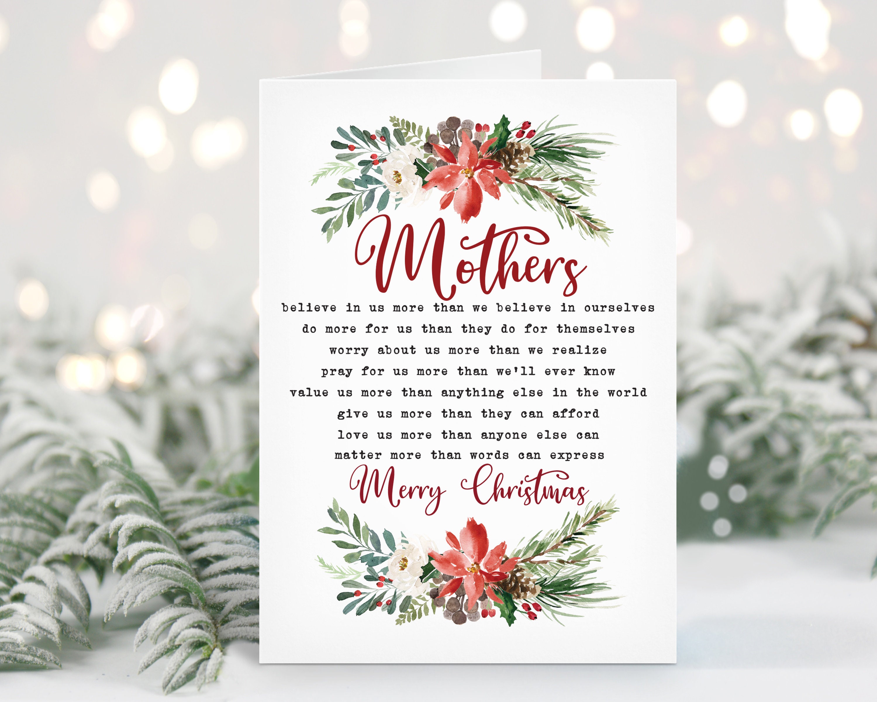 PRINTABLE Christmas Card for Mom Christmas Card Mom - Etsy