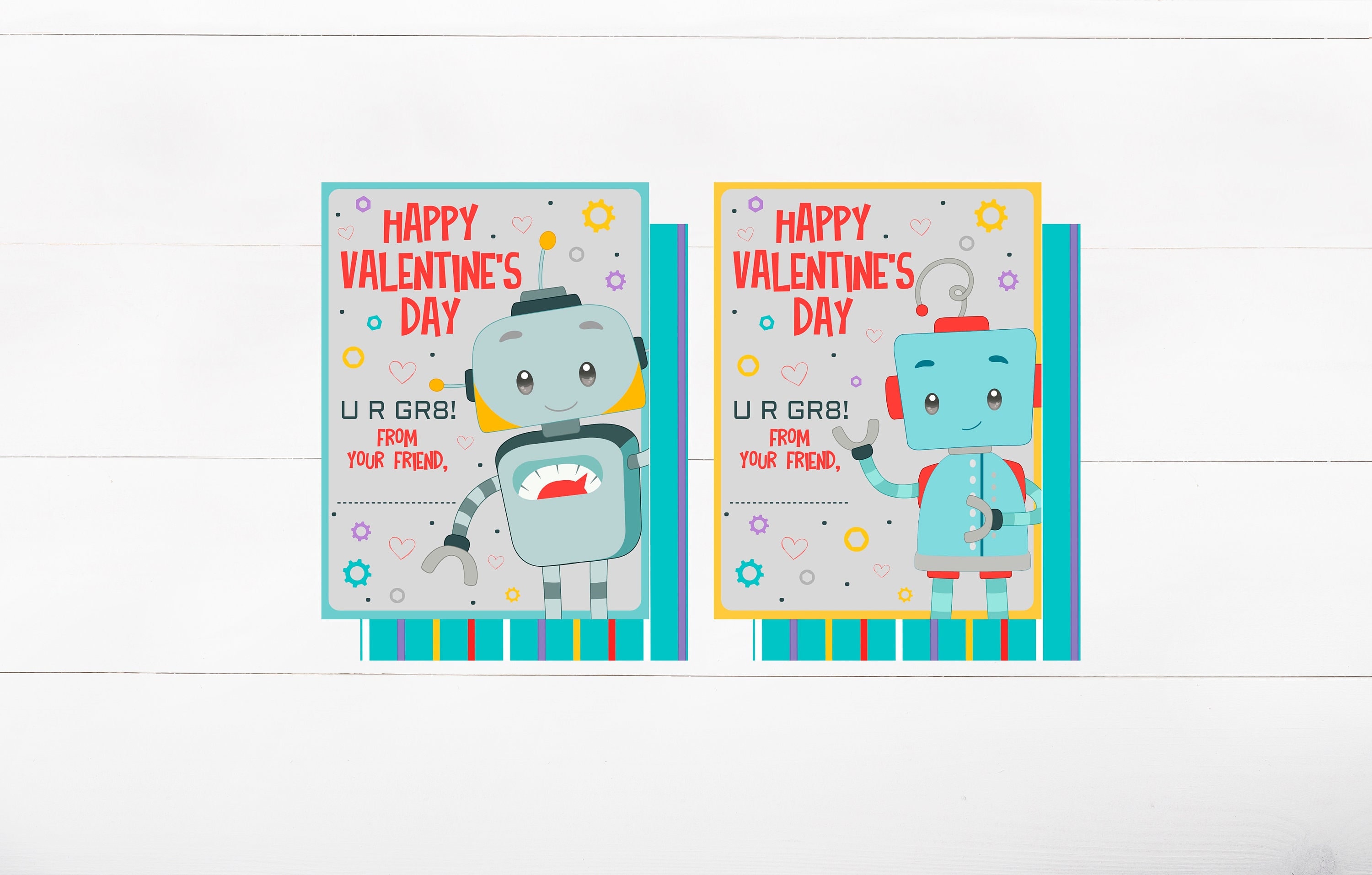 PRINTABLE Robot Valentine's Day Card for Classmates U R - Etsy