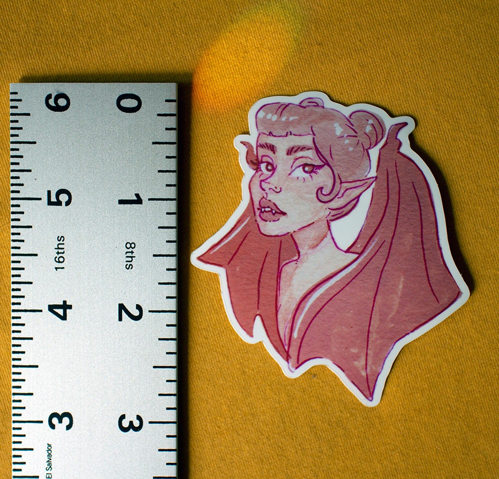 Cute Demon Lady Pink Sticker - Etsy.de