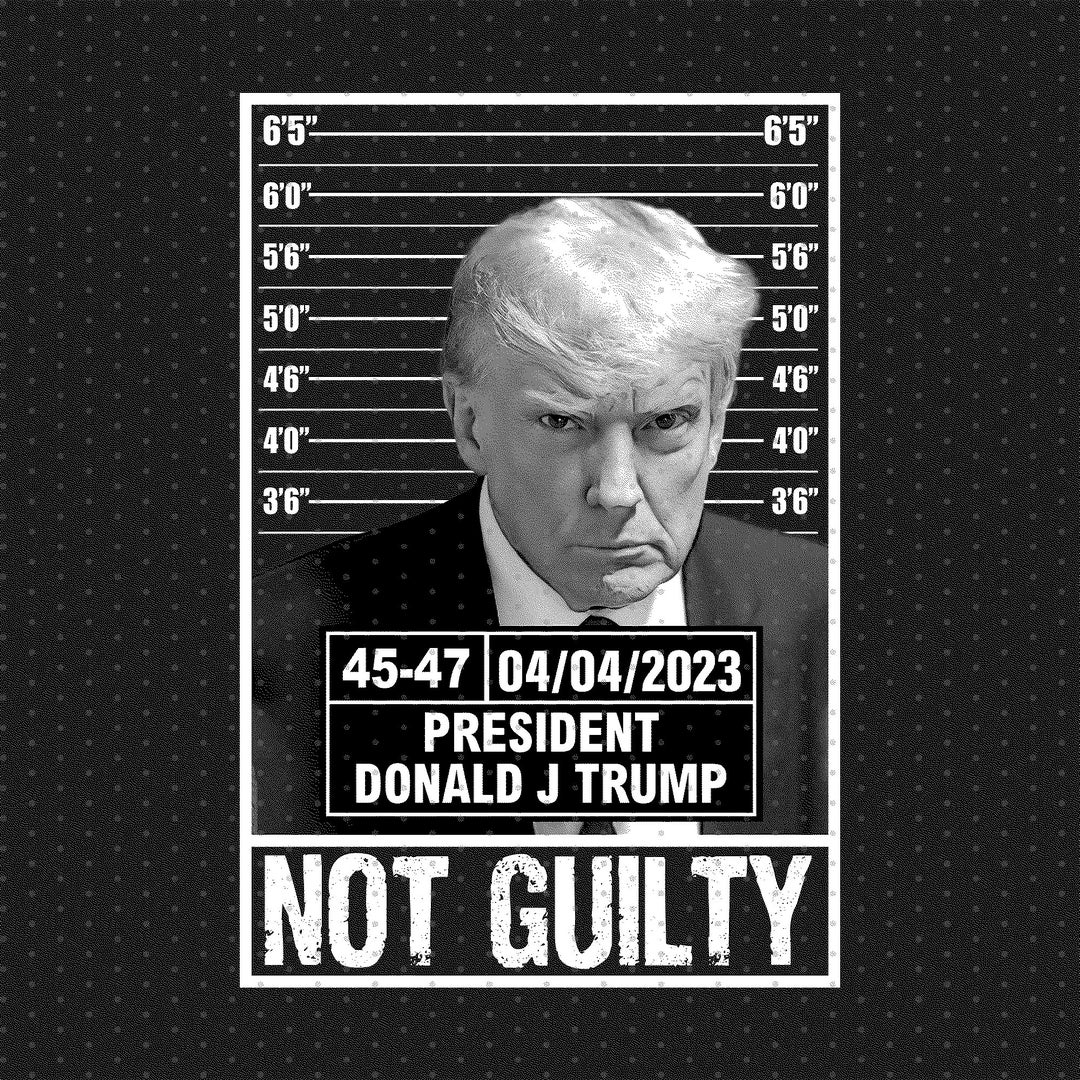 Not Guilty Png Trump Never Surrender Png Trump Mug Shot Png - Etsy