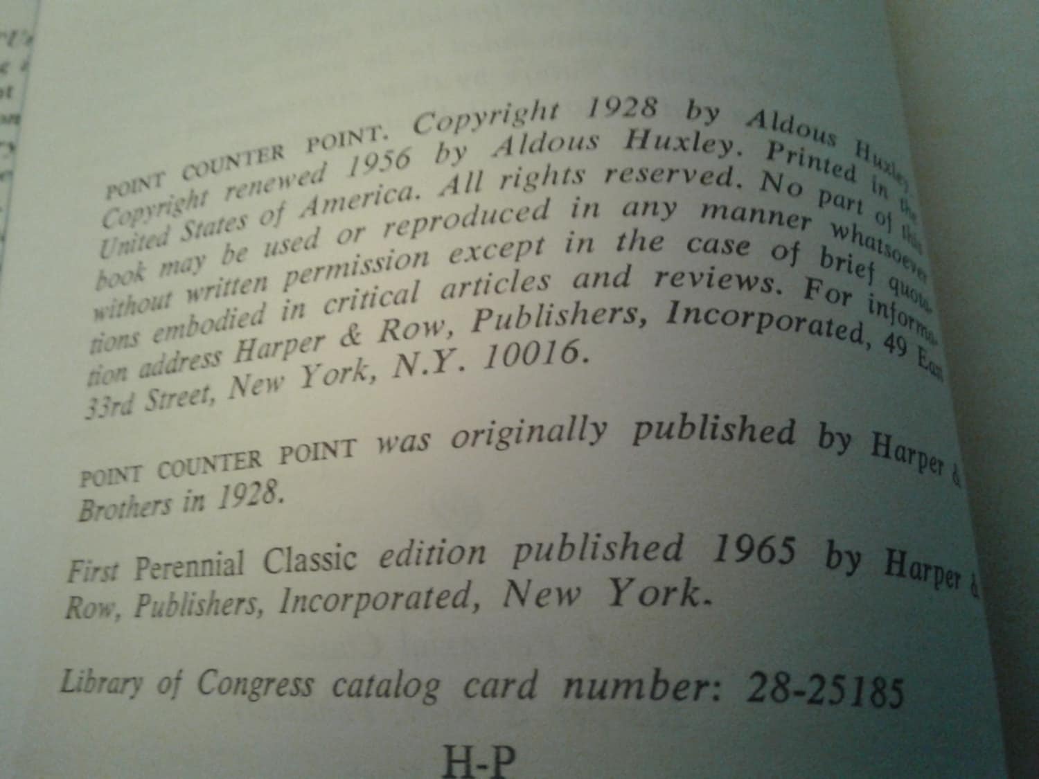 1965 Pointer Counter Point by Aldous Huxley/vintage - Etsy