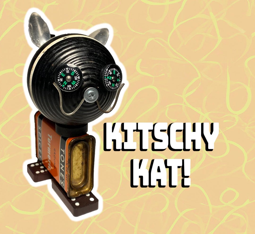 Kitschy Kat • Cat Assemblage Art Robot Sculpture - Etsy