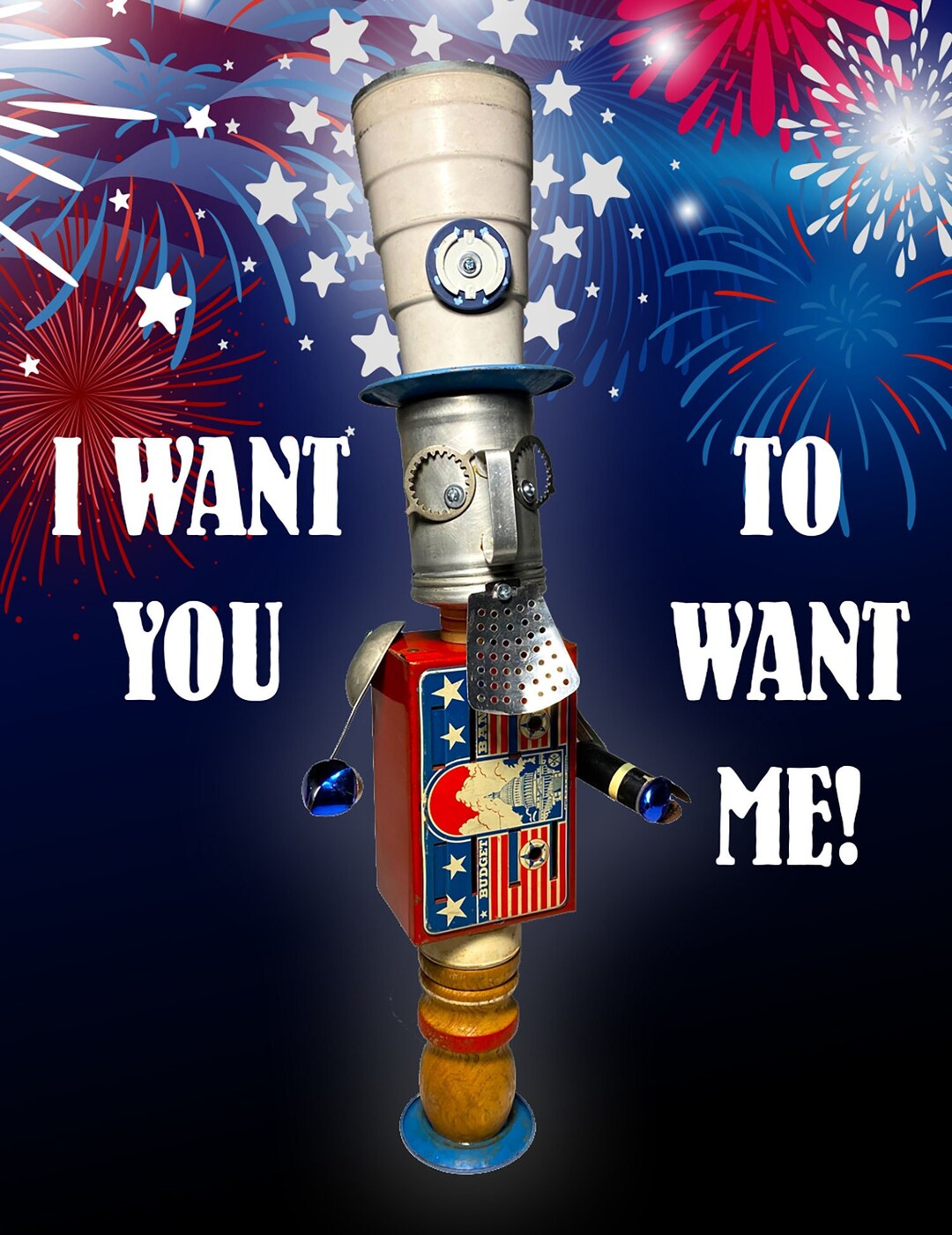 All Ameri-can Uncle Sam Assemblage Art Upcycled Patriotic America ...