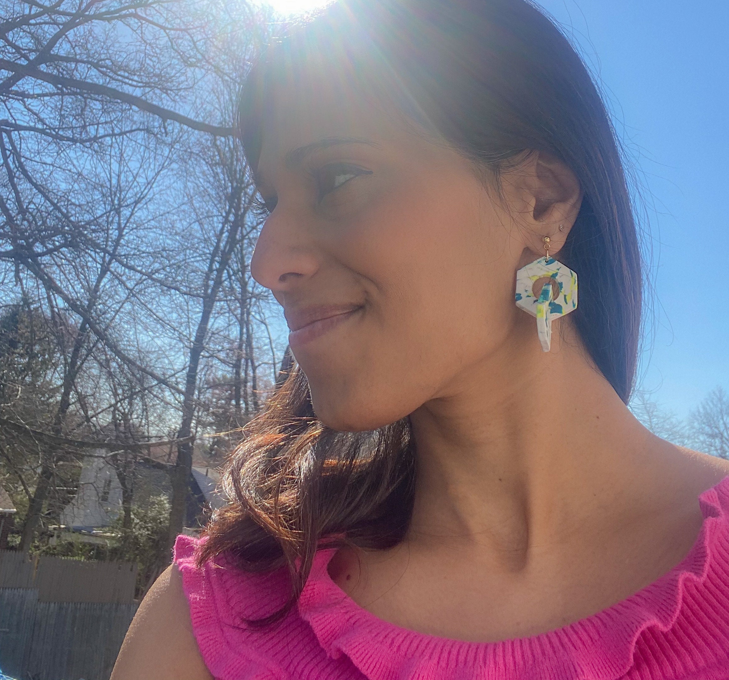 The Emerald Collection Modern Polymer Clay Earrings - Etsy