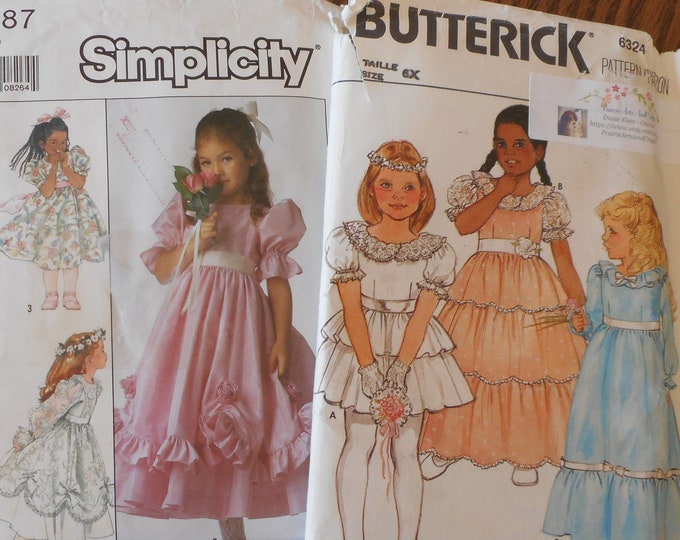Little Girls Fancy Formal Dress Patterns Size 5 6x. Uncut - Etsy