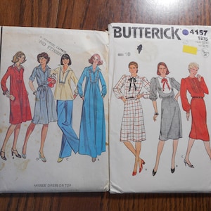 Women's Vintage Shirt Dress Patterns With Yolk Front, Sizes 10 and 14 ...