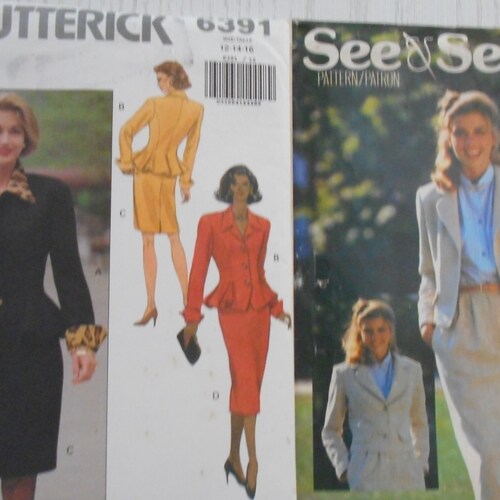 Women's Suit Patterns Skirt and Jacket. Sizes 8 and - Etsy