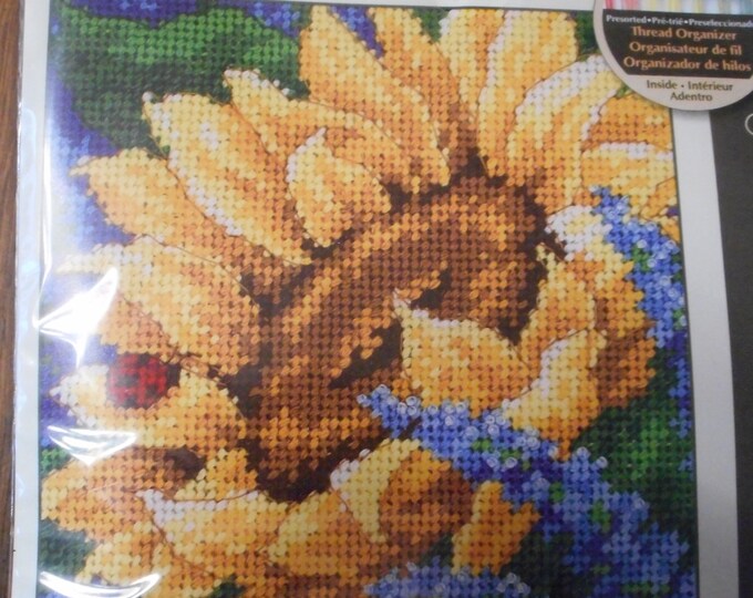 New Dimensions Needlepoint Kit -sunflower and Ladybug. Unopened Kit. 5 ...
