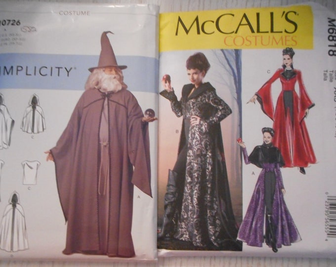Adult Costumes: Wizzard With Cape and Hat or Sorceress Cape With Coat ...