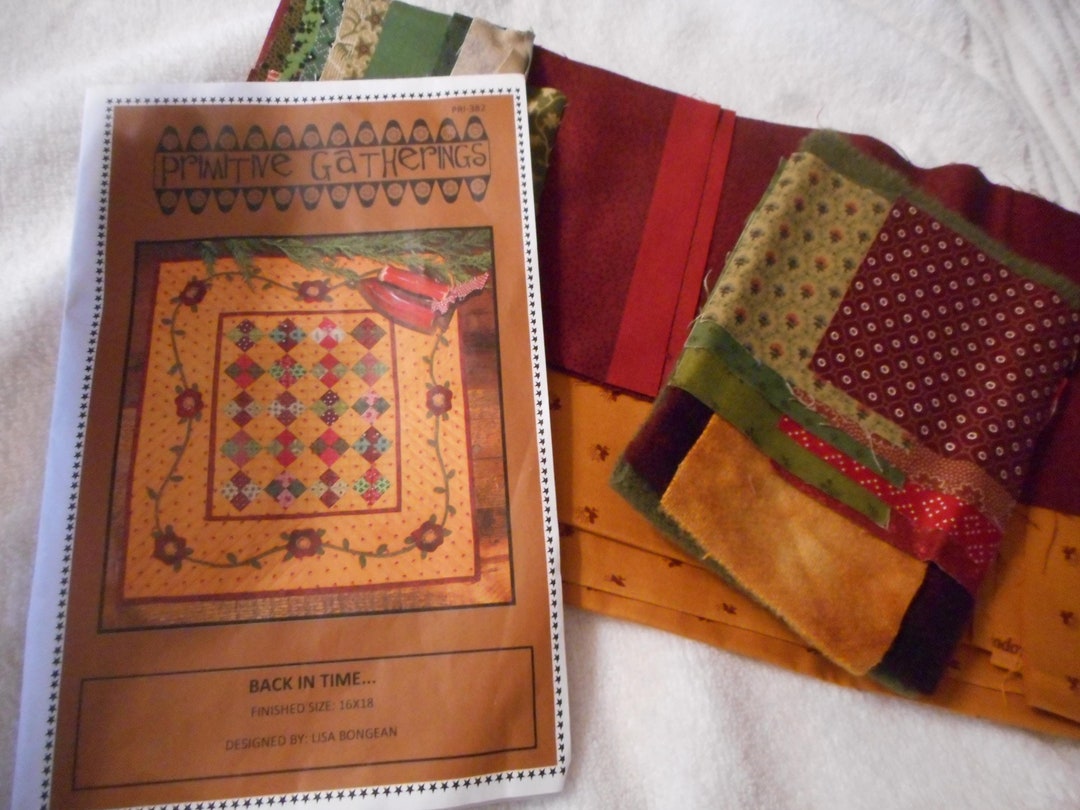 Primitive Gathering Quilt Kit, "back in Time..." . Like New.16 X 18 ...