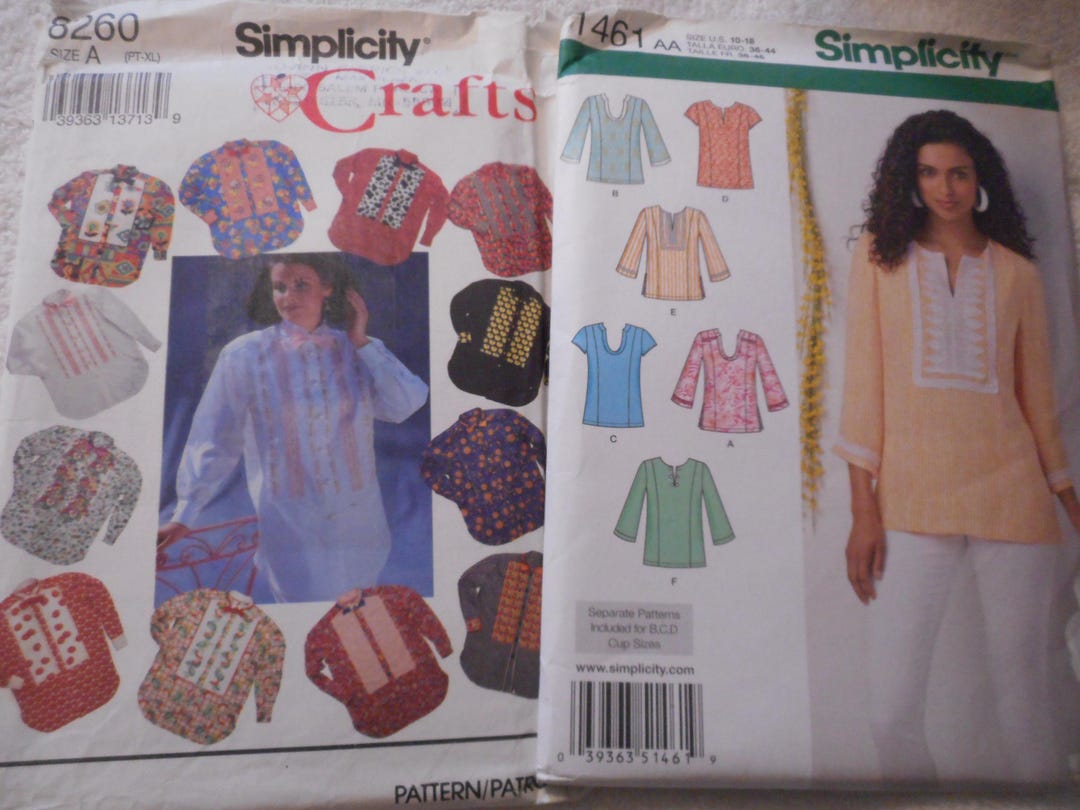 Women's Trendy, Comfortable Tunic and Tuxedo Easy to Sew. Your Choice ...
