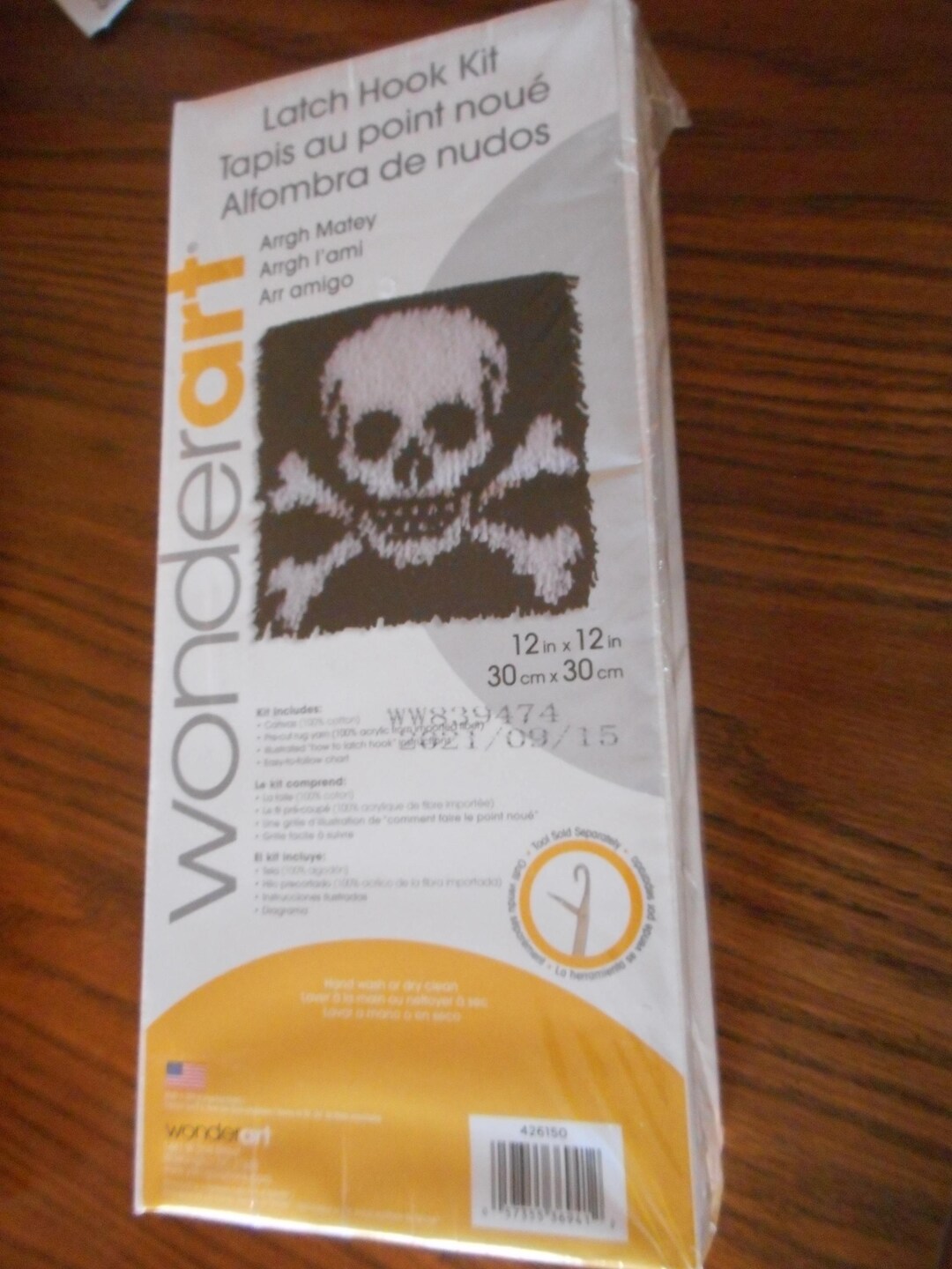 Arrgh Matey, Pirate Skull and Cross Bones. Latch Hook Kit by Wonder Art ...
