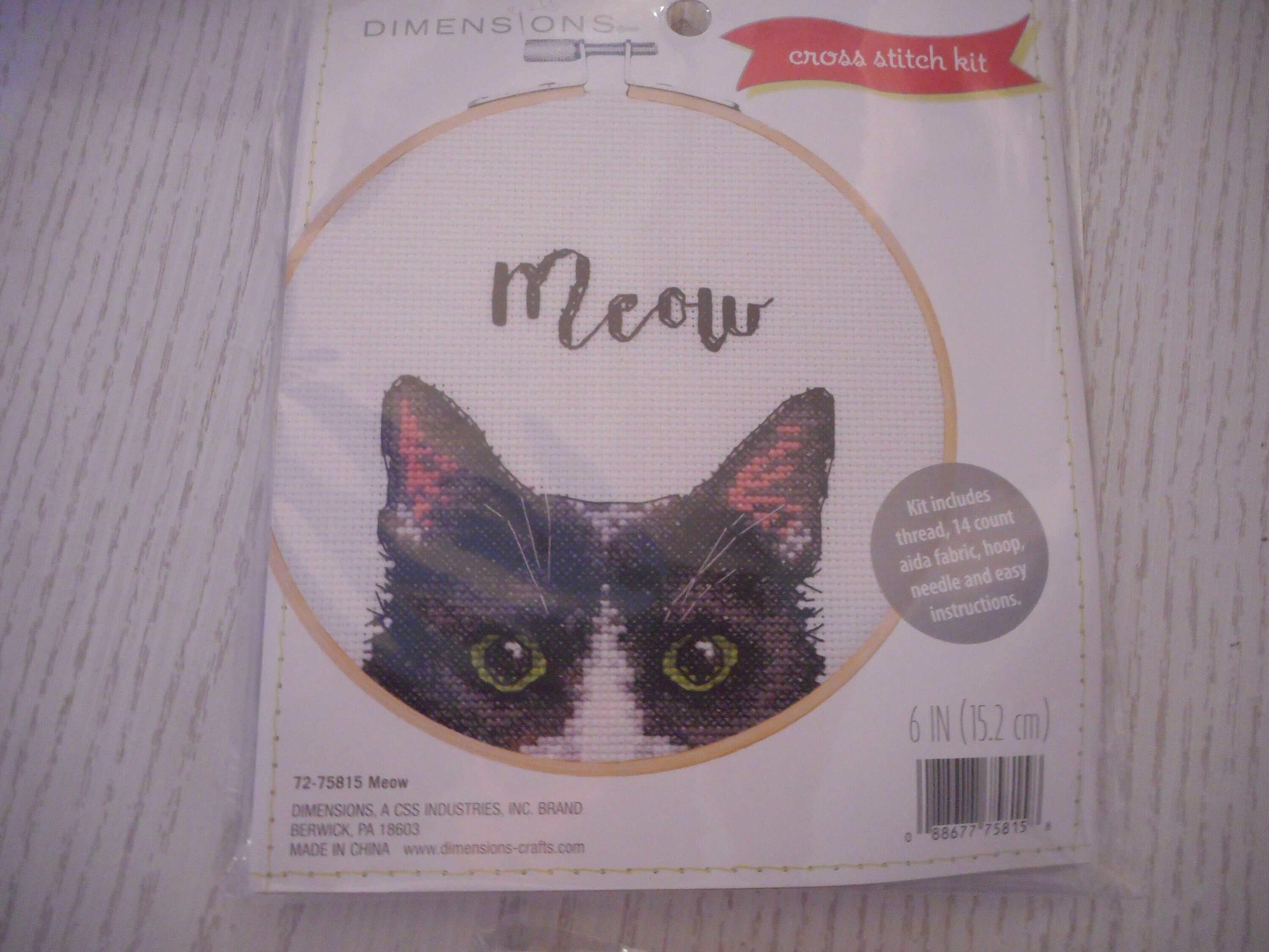 Craft Supplies & Tools Cross Stitch Dimensions Cross Stitch Kit Meow 72 ...