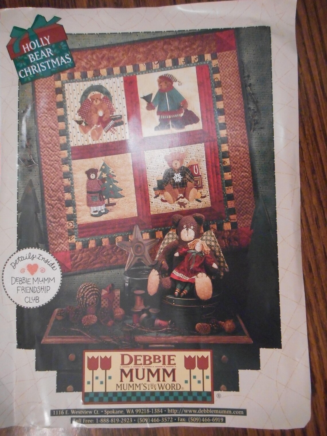 Debbie Mumm Holly Bear Christmas Quilt and Dolls Pattern - Etsy UK