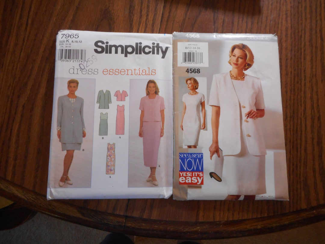 Women's Sheath Dress With Jacket Patterns, Size 8-16 - Etsy