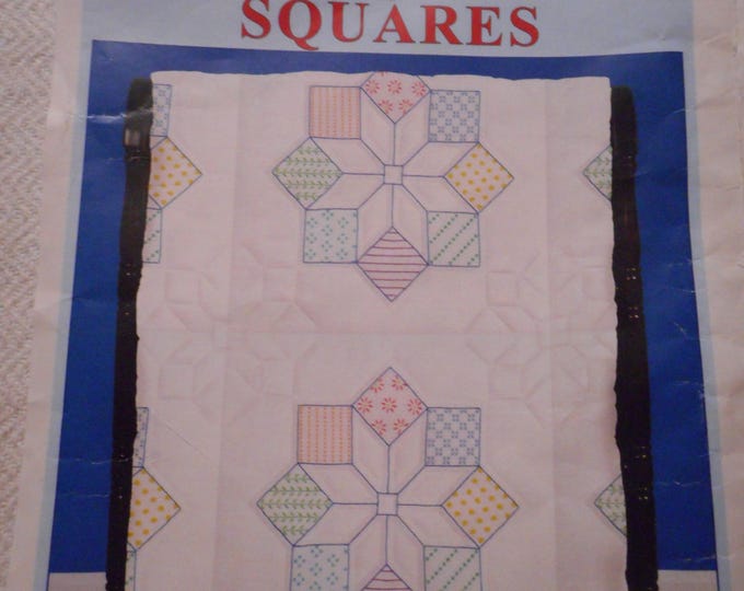 Stamped 4 Embroidery Quilt Blocks, Interlocking Patchwork Star by Jack ...