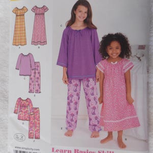 Girls Sleepwear. Like New Sewing Patterns . Easy. Sizes 3-6 or 7-14 - Etsy