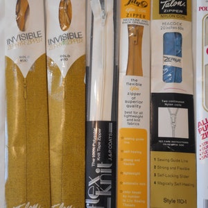 9 or 20 Inch Zippers, Mostly Vintage & a Few New. Sold by the Lot ...