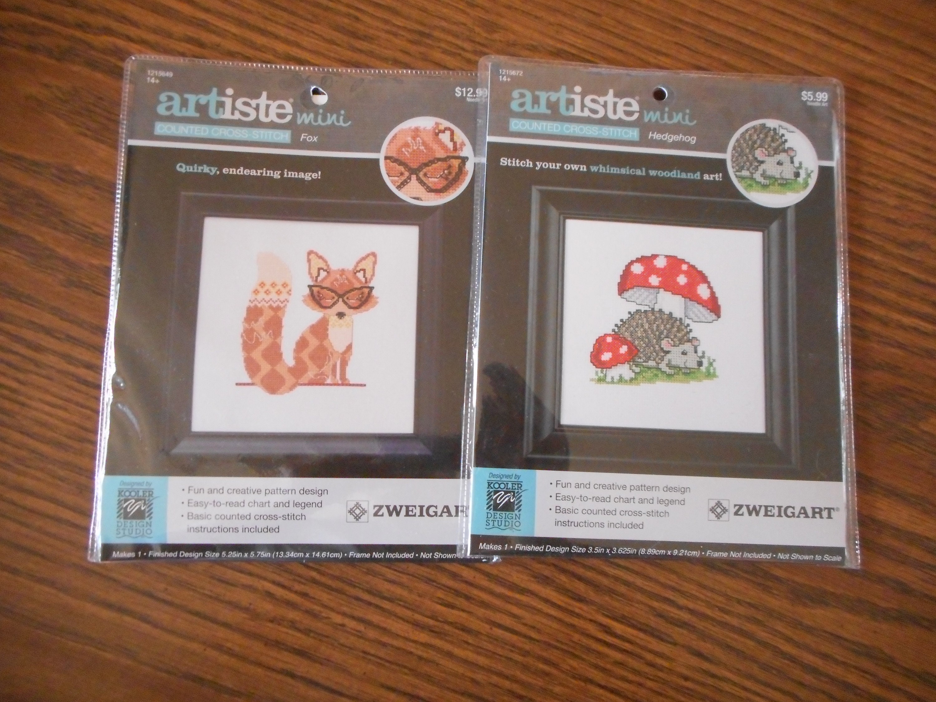 New Artiste Mini Counted Cross Stitch Kits Fox or Hedgehog | Etsy