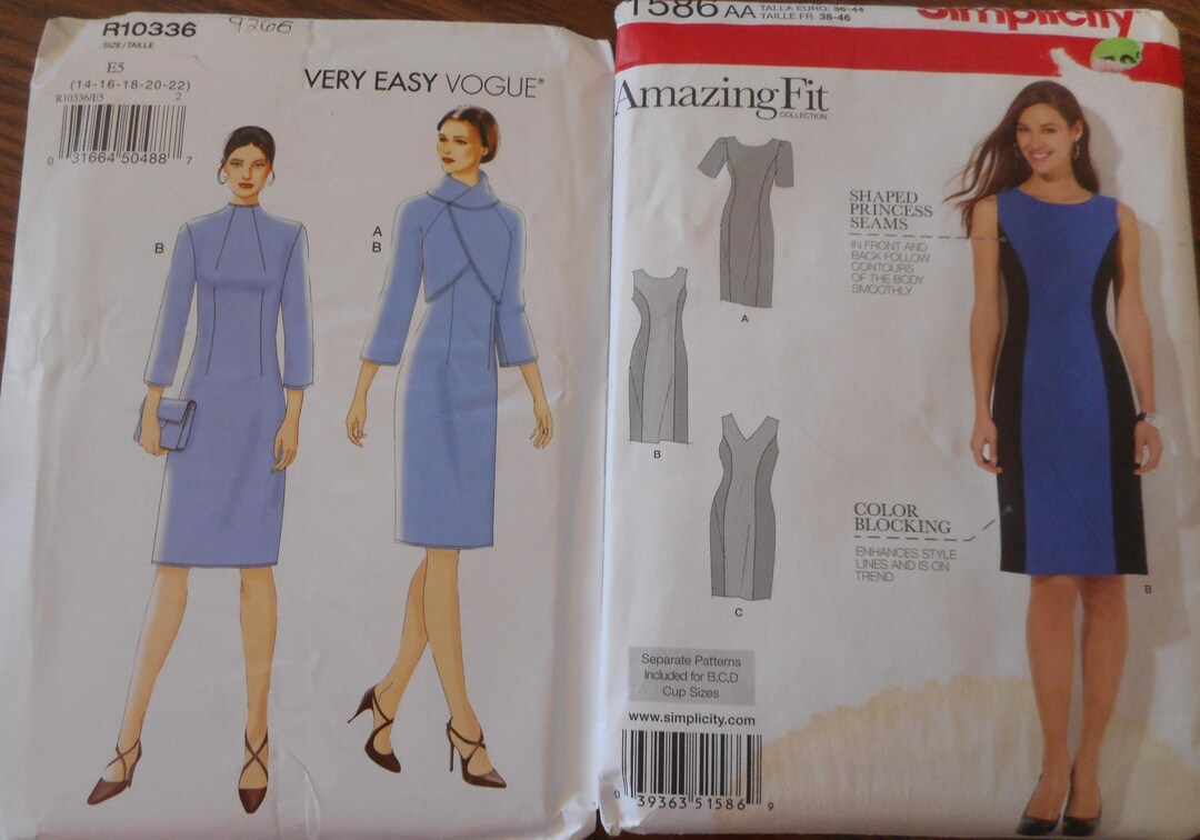 Women's Fitted, Sheath Style Dresses. Sizes Range From 6-22. Uncut ...