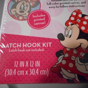 Disney's Minnie Mouse Latch Hook Kit by Dimensions. Like New. 12 X 12 ...