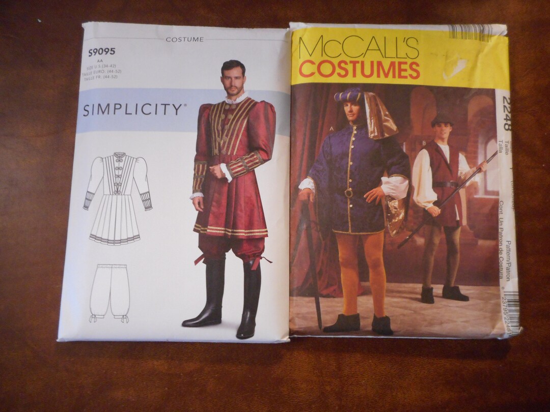 Men's Renaissance Costumes. Like New, Uncut Sewing Patterns Sold ...