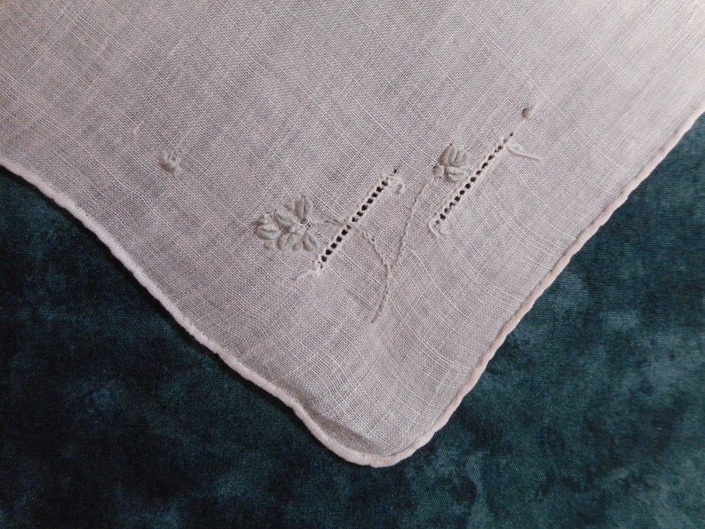 Beautiful Vintage Gray on White Handmade Embroidery & - Etsy