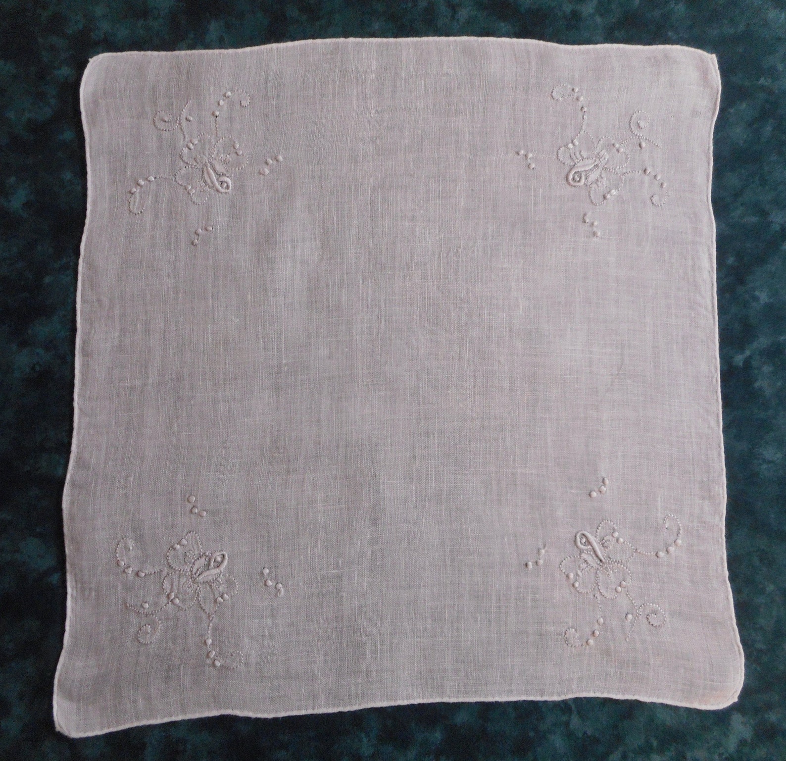 Beautiful Vintage Gray on White Handmade Embroidery & - Etsy