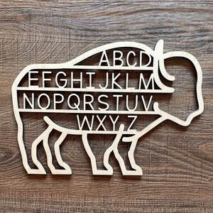 BISON - BUFFALO Wooden Alphabet Sign • Nursery • playroom - Etsy