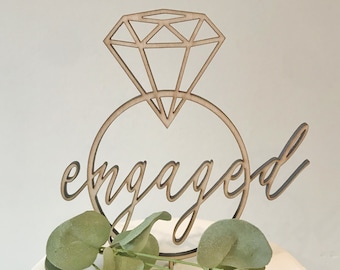 Personalized Engagement Cake Topper, Engaged Cake Topper, Engagement ...